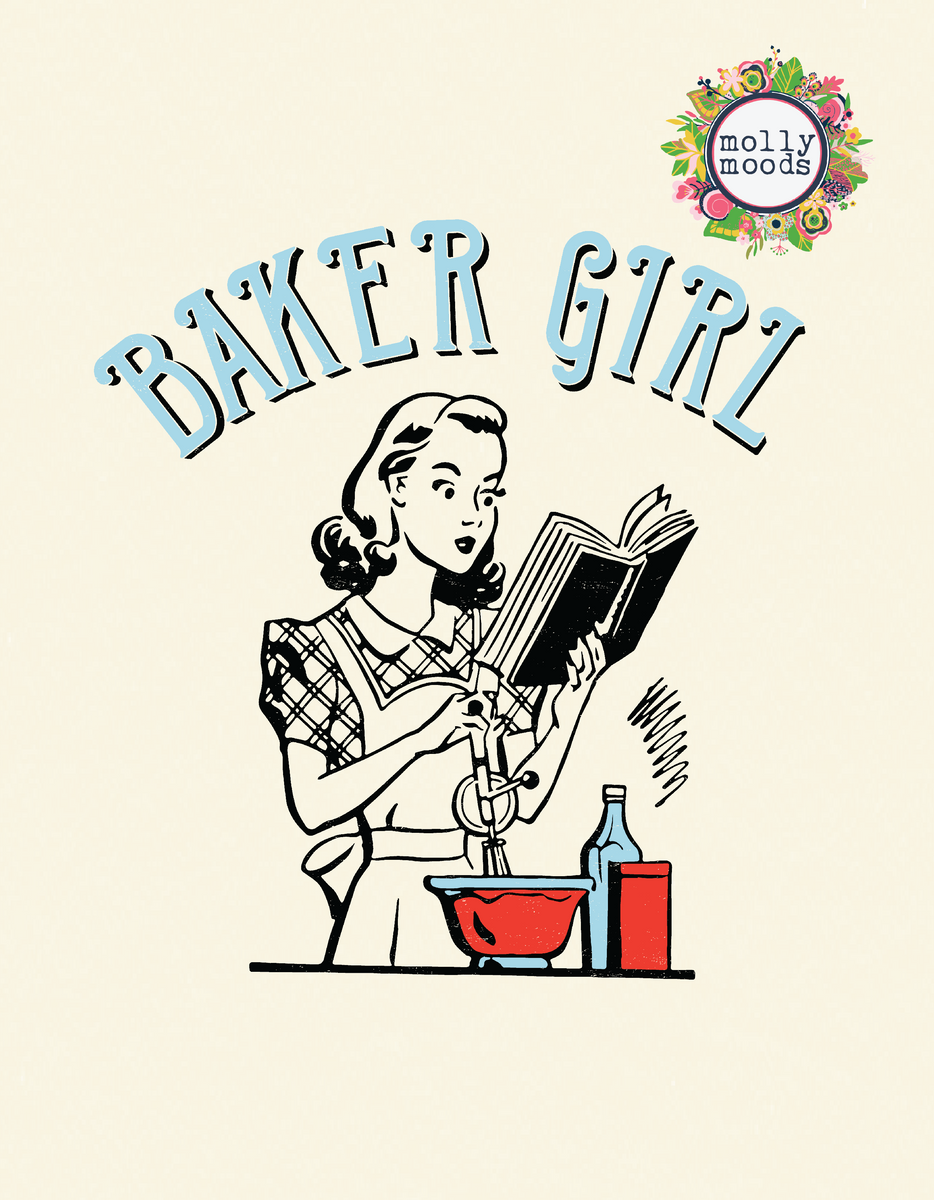 Retro Baker Girl Printable FREEBIE Wall Art – Molly Moods