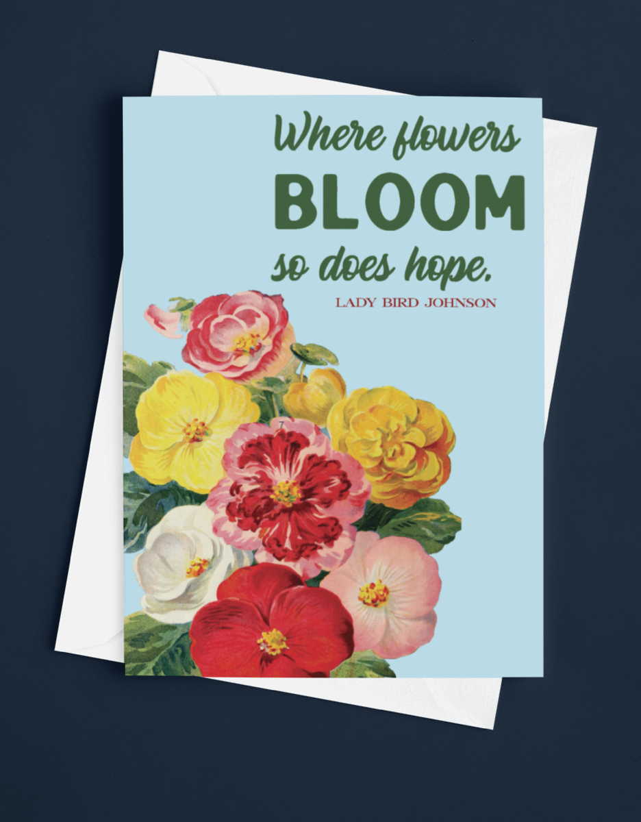Flowers Bloom Printable Greeting Card Digital Download FREEBIE Card of ...