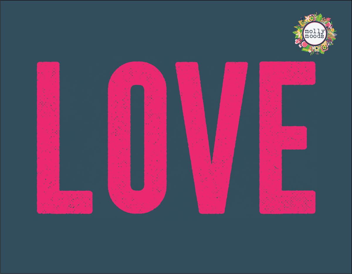 LOVE in Bold Distressed Text Printable Wall Art Digital Download ...